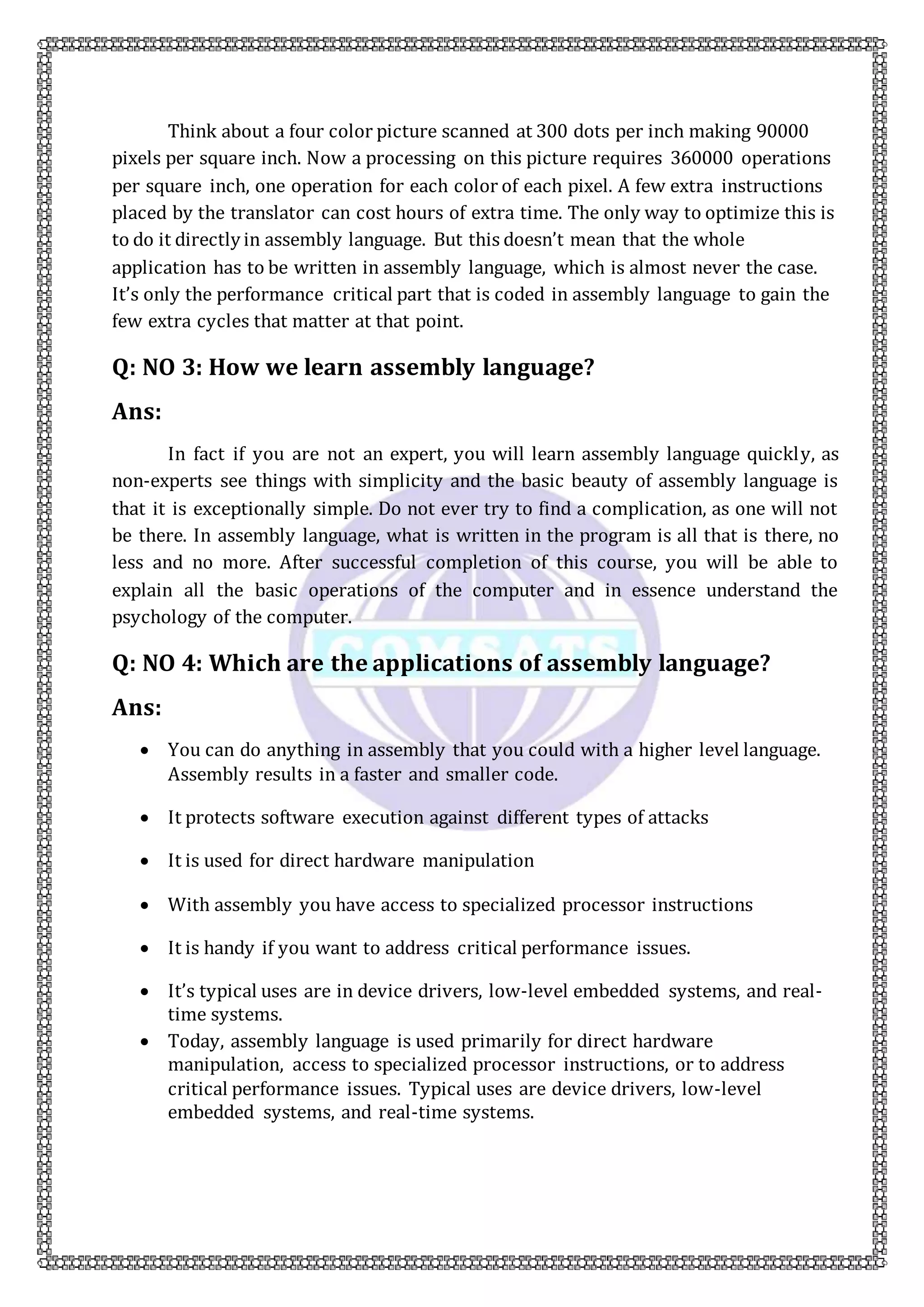introduction to assembly language by Faisal Shehzad | DOCX