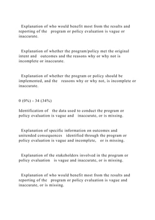 Assignment Assessing a Healthcare Program Policy EvaluationP.docx
