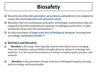 Biosafety | PPTX