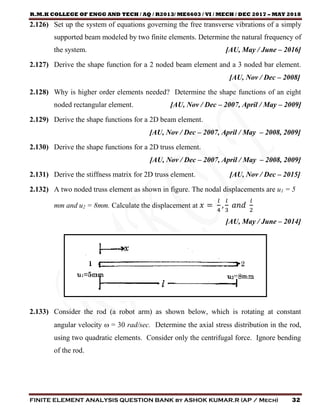 ME6603 - FINITE ELEMENT ANALYSIS | PDF