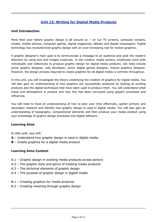 Unit 13 Assignment Brief | PDF | Graphics Software | Computer Software and Applications