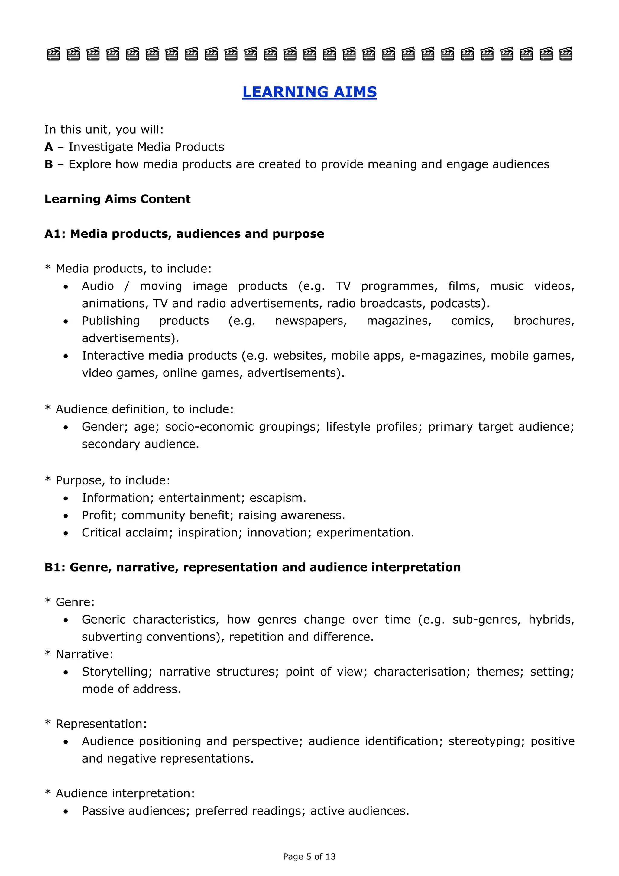 Assignment Brief (Component One) | PDF | Genres