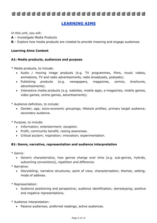 Assignment Brief (Component One) | PDF | Genres