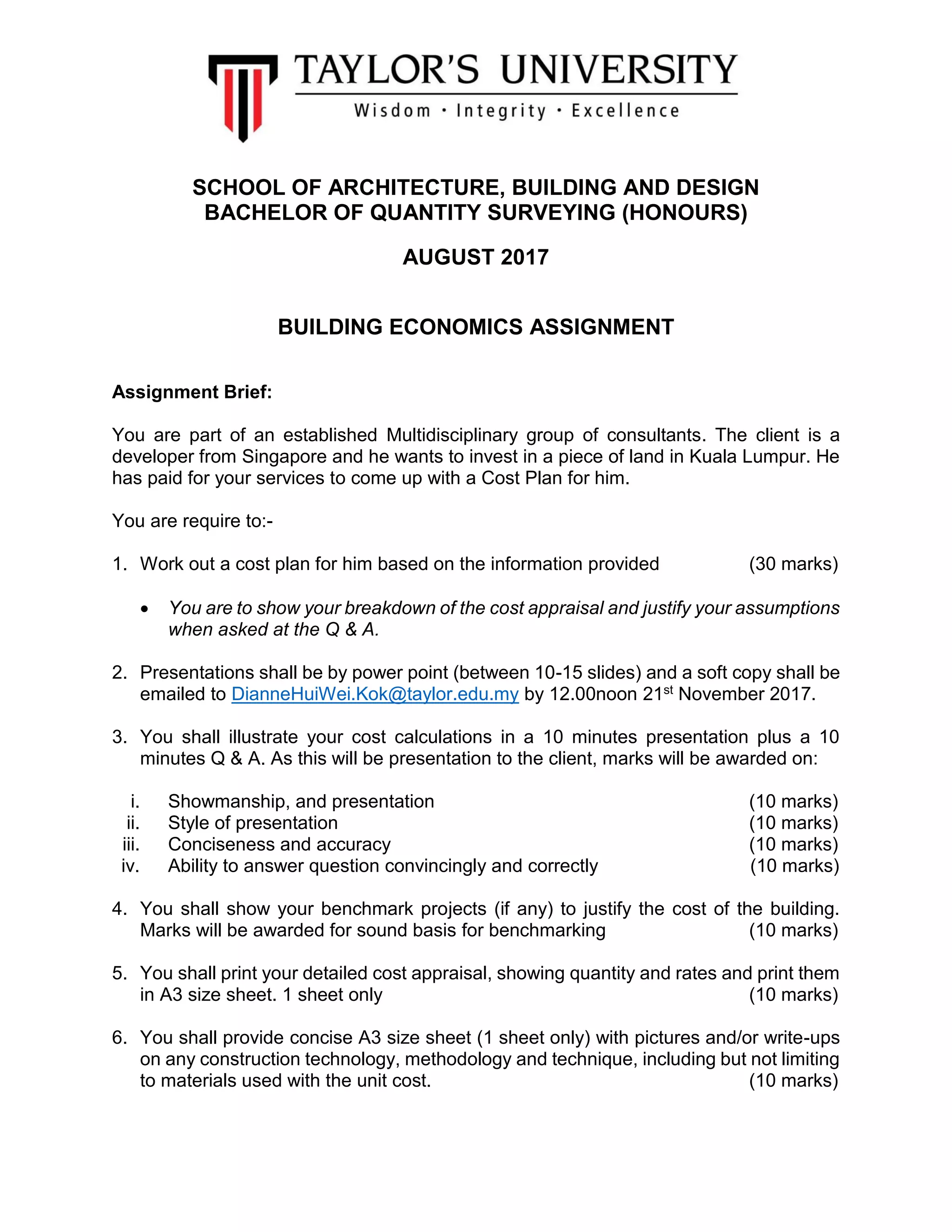 BE Assignment brief aug 17 | PDF