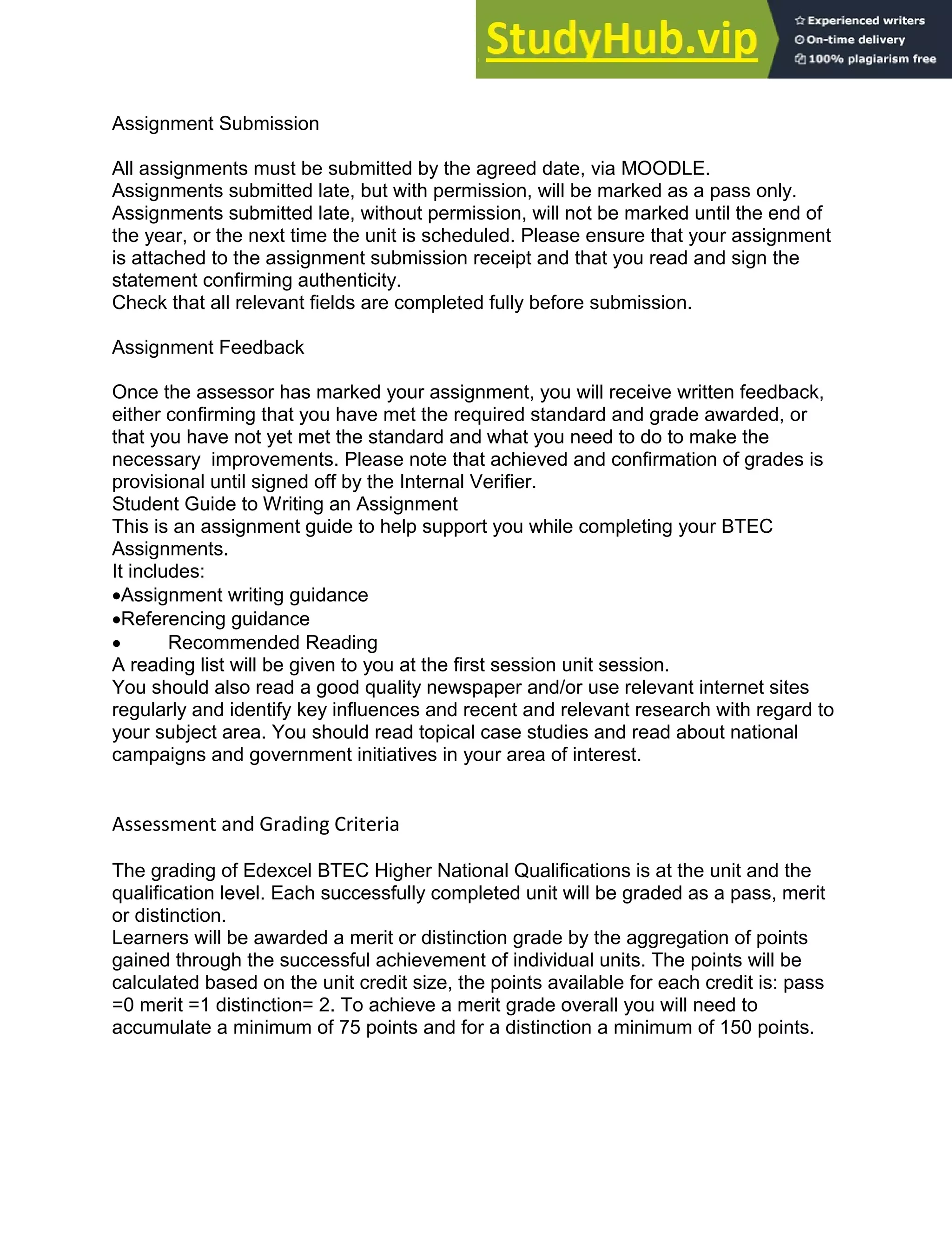 Assignment Brief BTEC Level 5 Higher National Diploma In Business | PDF