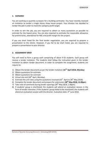 Estimating Assignment Brief | PDF