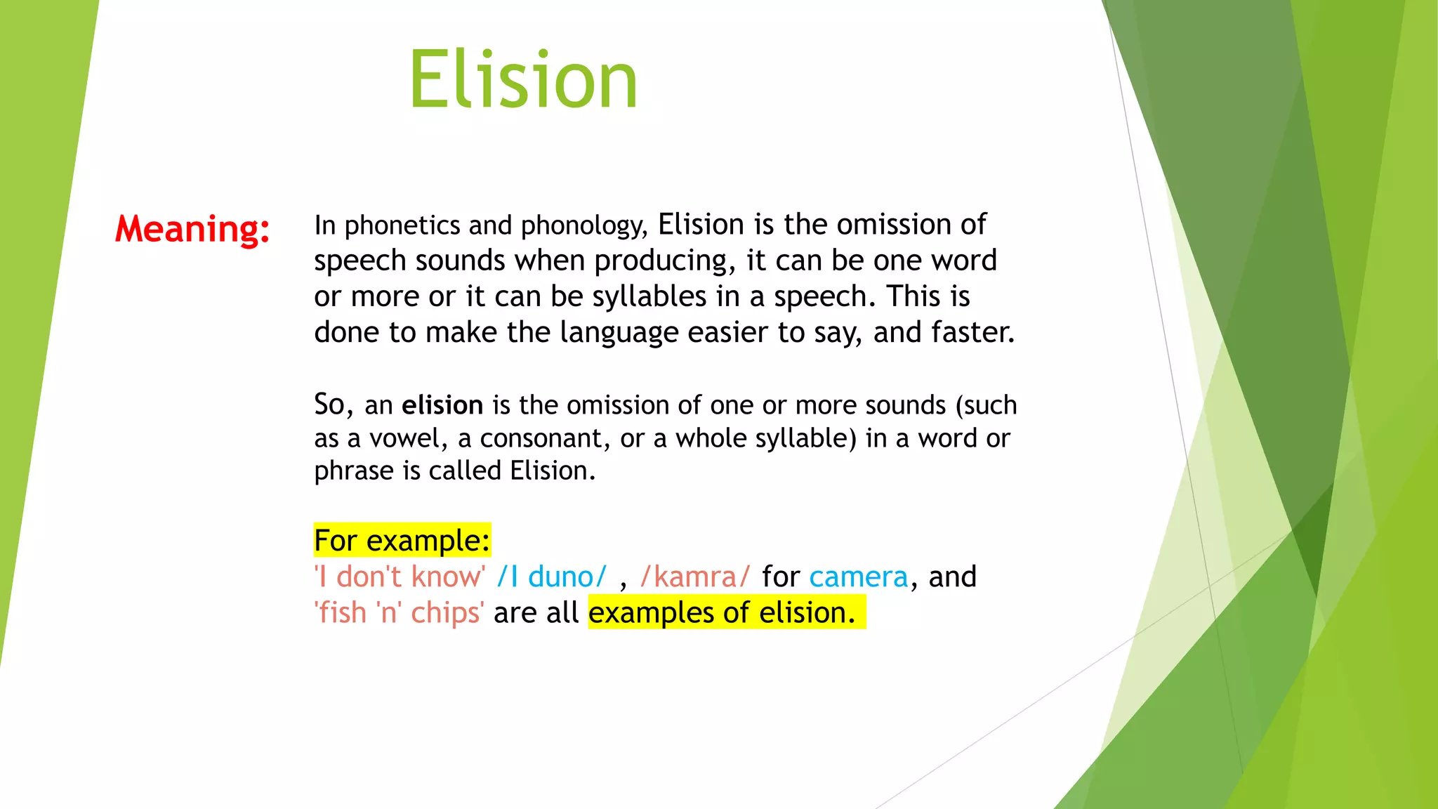 Elision | Difference btw Elision and Contraction | Importance of ...