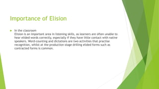Elision | Difference btw Elision and Contraction | Importance of ...