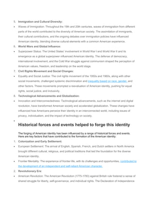 Evolution of American Identity: From Formation to Transformation | DOCX