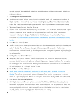 Evolution of American Identity: From Formation to Transformation | DOCX