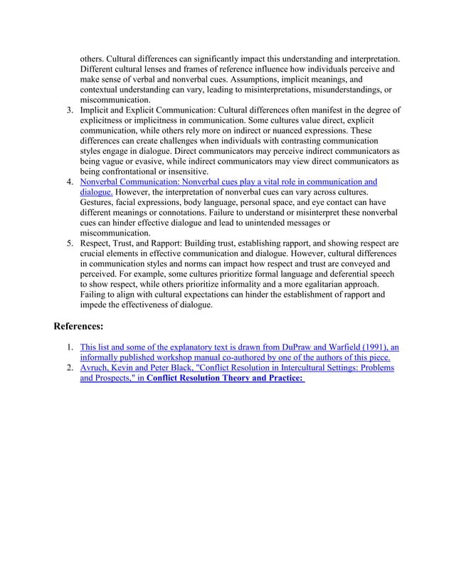 Navigating Cross-Cultural Dialogue: Understanding and Overcoming Communication Challenges | PDF