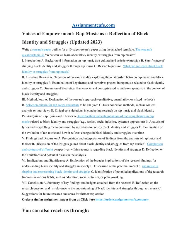 Voices of Empowerment: Rap Music as a Reflection of Black Identity and ...