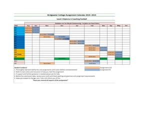 Assignment calendar level 2 word | PPT
