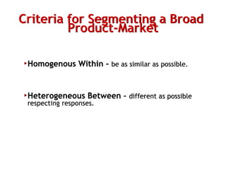 Market segmentation, targeting, positionong.ppt