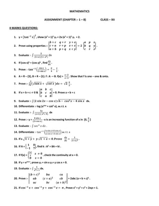 Assignment (chapter 1 8) maths | PDF
