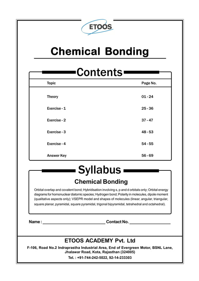 Assignment chemical bonding_jh_sir-4163 | PDF