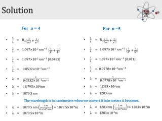 Chemistry Atomic spectra with numericals | PPTX