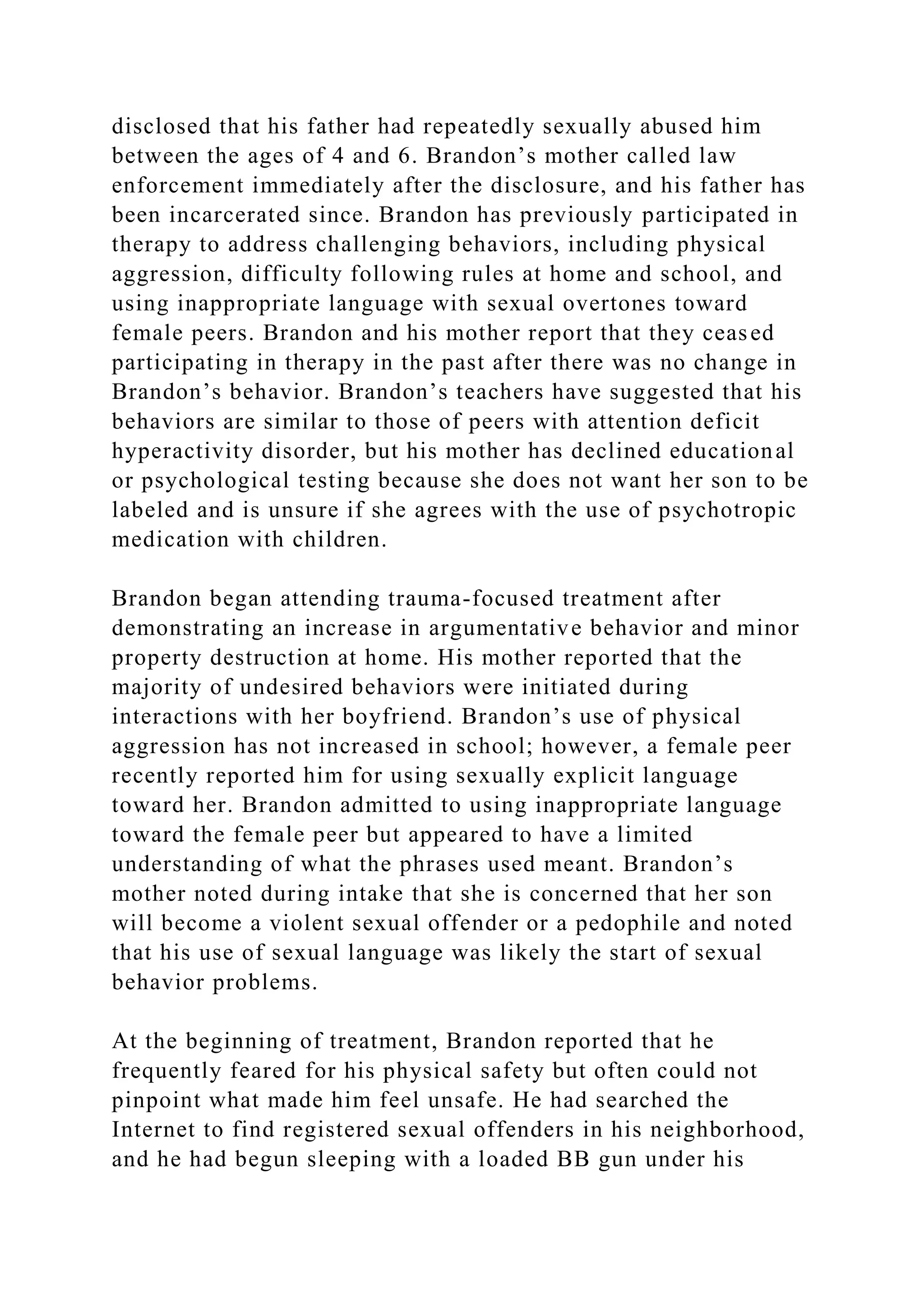 Assignment Child Abuse and NeglectPhysical, emotional, .docx