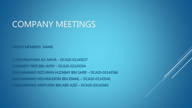 Types of Meetings | PPTX