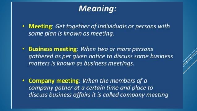 Types of Meetings | PPT
