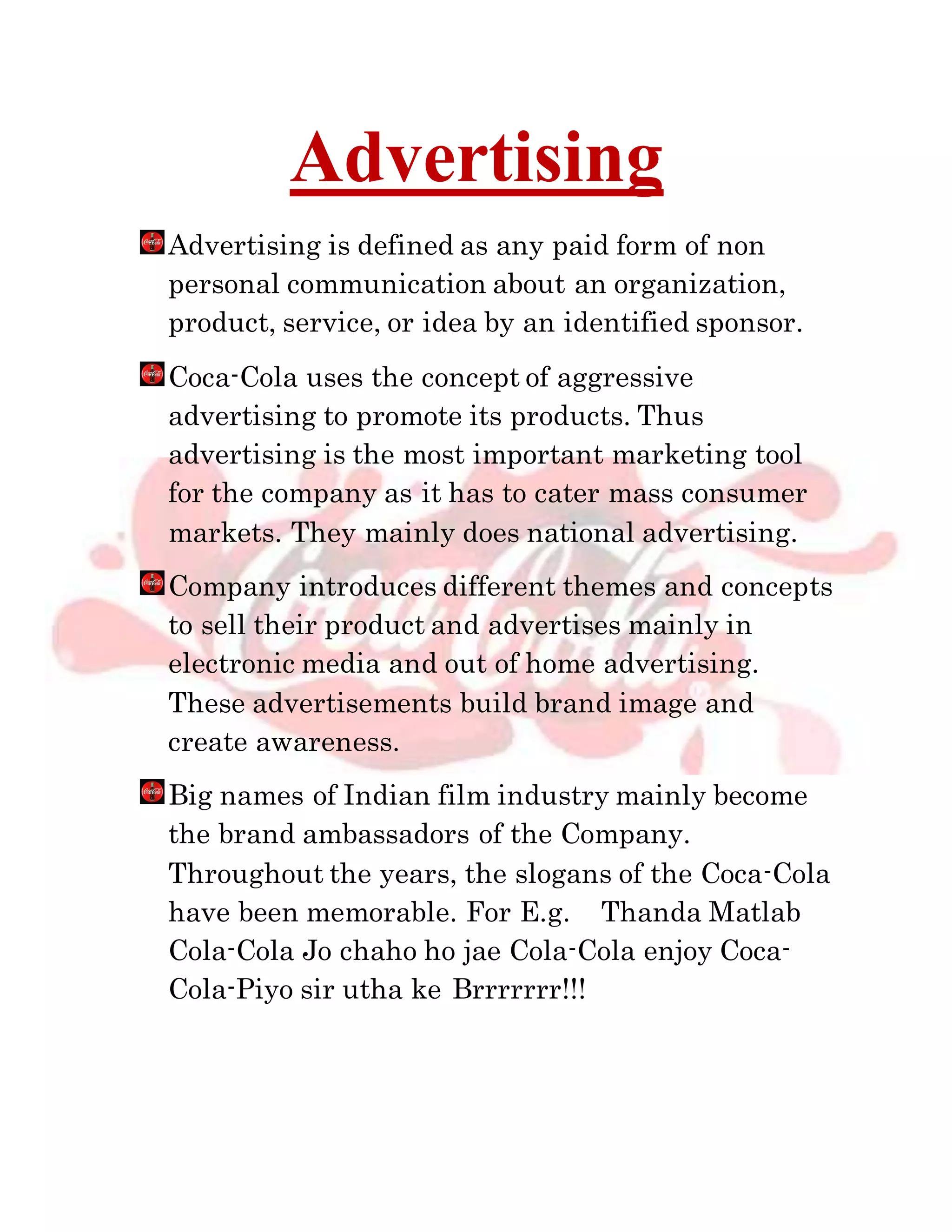 Assignment coca cola by nilesh | PDF