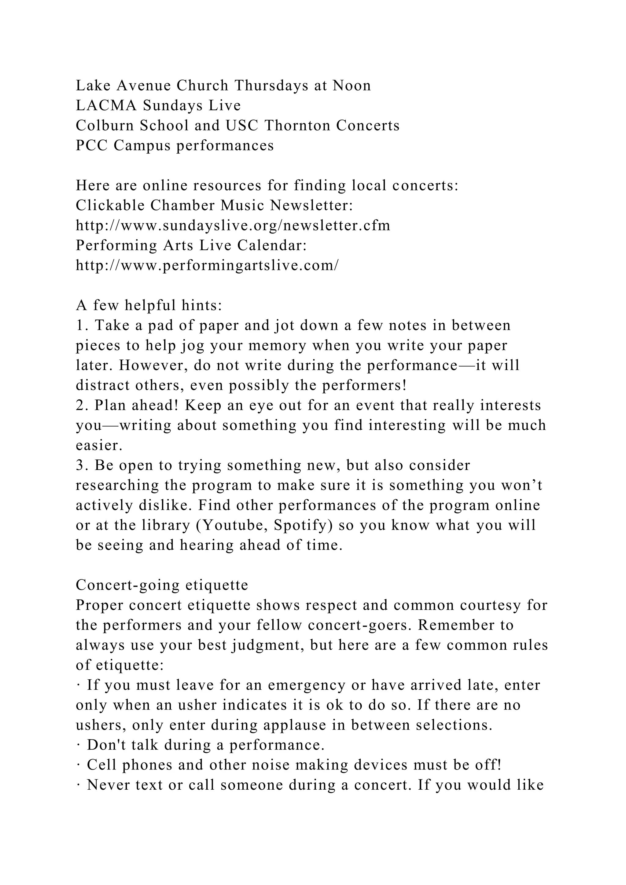 Assignment Concert ReportMUS 021 Dr. BjorkedalAttend a live .docx