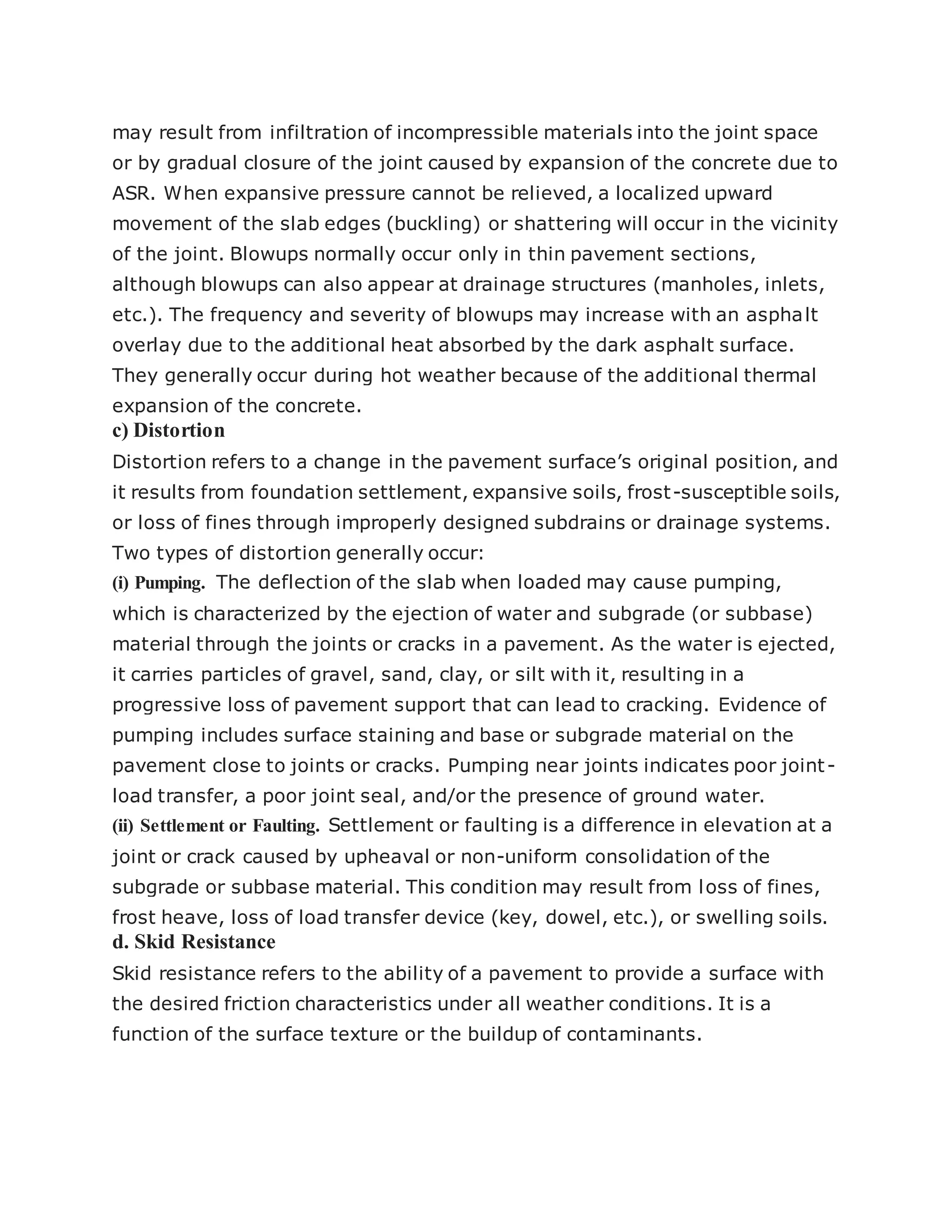 Assignment concrete pavement distresses | DOCX