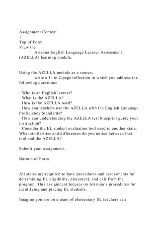 Assignment Content1. Top of FormView the Arizo.docx | Educational ...