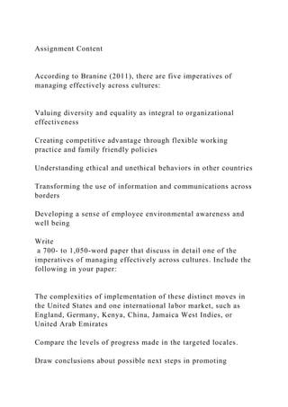 Assignment ContentAccording to Branine (2011), there are five .docx | Business | Business and ...