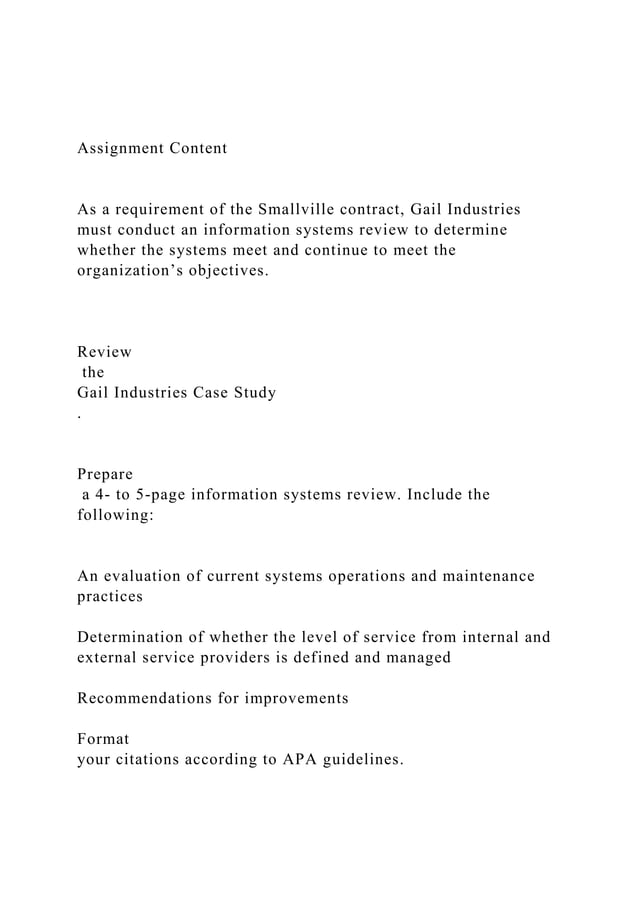 Assignment ContentAs a requirement of the Smallville contr.docx