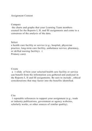 Assignment ContentCompare the charts and graphs that your Le.docx