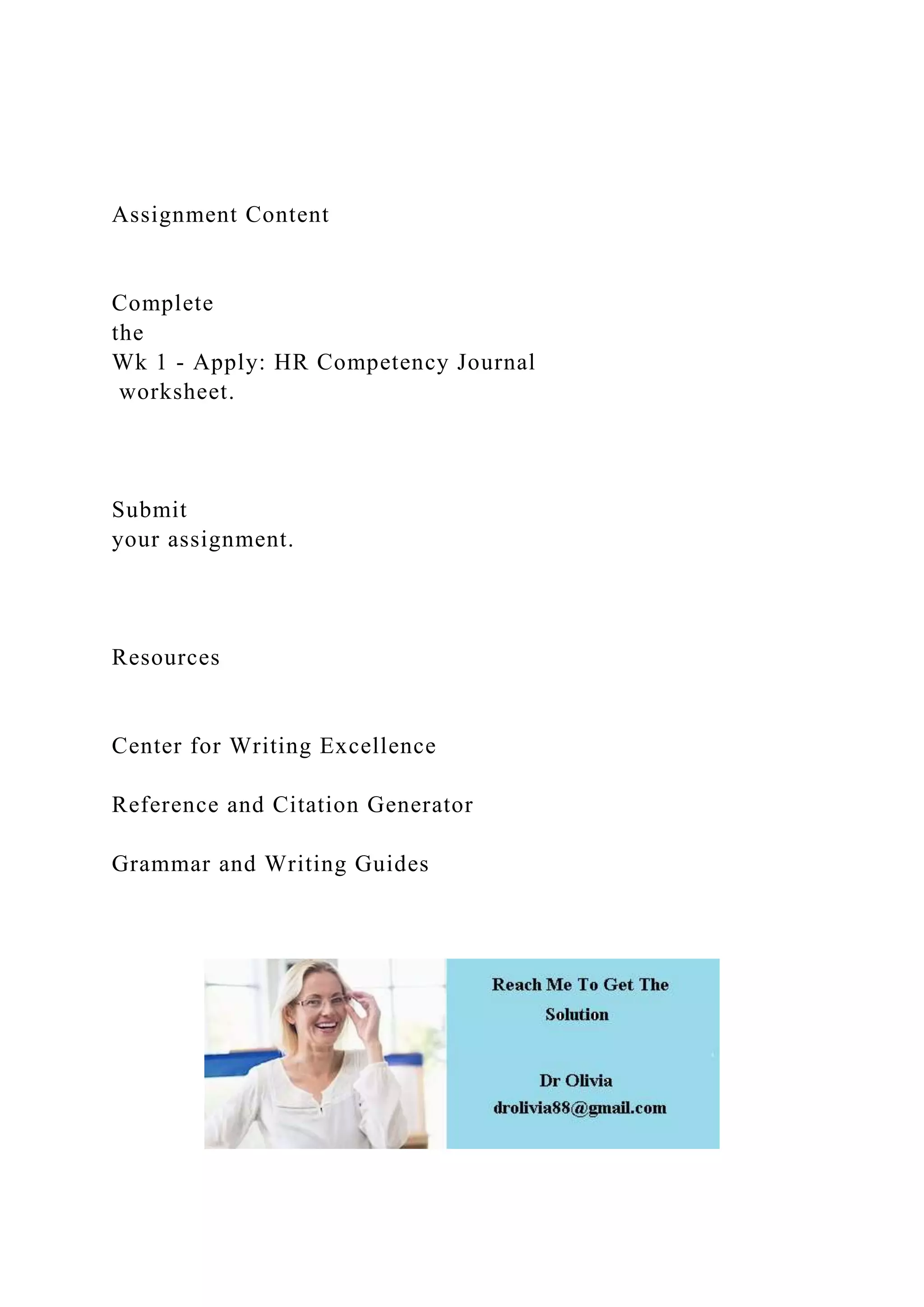 Assignment ContentComplete the Wk 1 - Apply HR Compet.docx