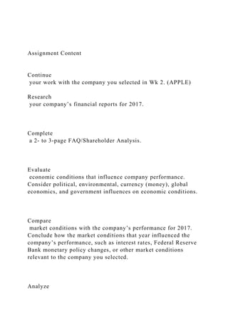 Assignment ContentContinue your work with the company yo.docx | Business Accounting & Finance ...