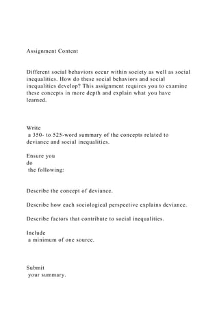 Assignment ContentDifferent social behaviors occur within .docx