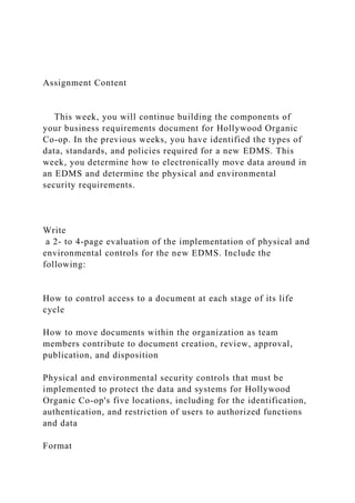 Assignment Content This week, you will continue buildin.docx