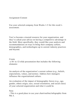 Assignment ContentUse your selected company from Weeks 1-5.docx