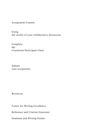 Assignment ContentUsing the results of your collaborativ.docx | Publishing Industry | Industries