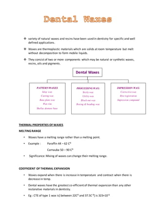 Dental waxes | DOCX