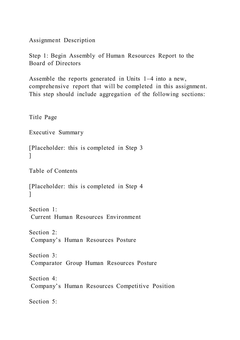 Assignment DescriptionStep 1 Begin Assembly of Human Resources | PDF