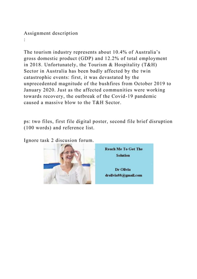 Assignment description The tourism industry represents about .docx
