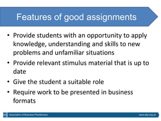 Assignment design 180213 | PPTX | Educational Assessment | Education