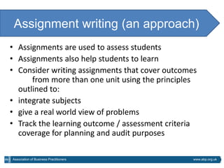 Assignment design 180213 | PPTX | Educational Assessment | Education