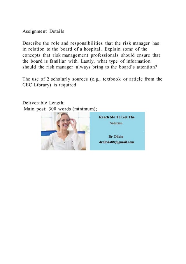 Assignment DetailsDescribe the role and responsibilities that th | PDF