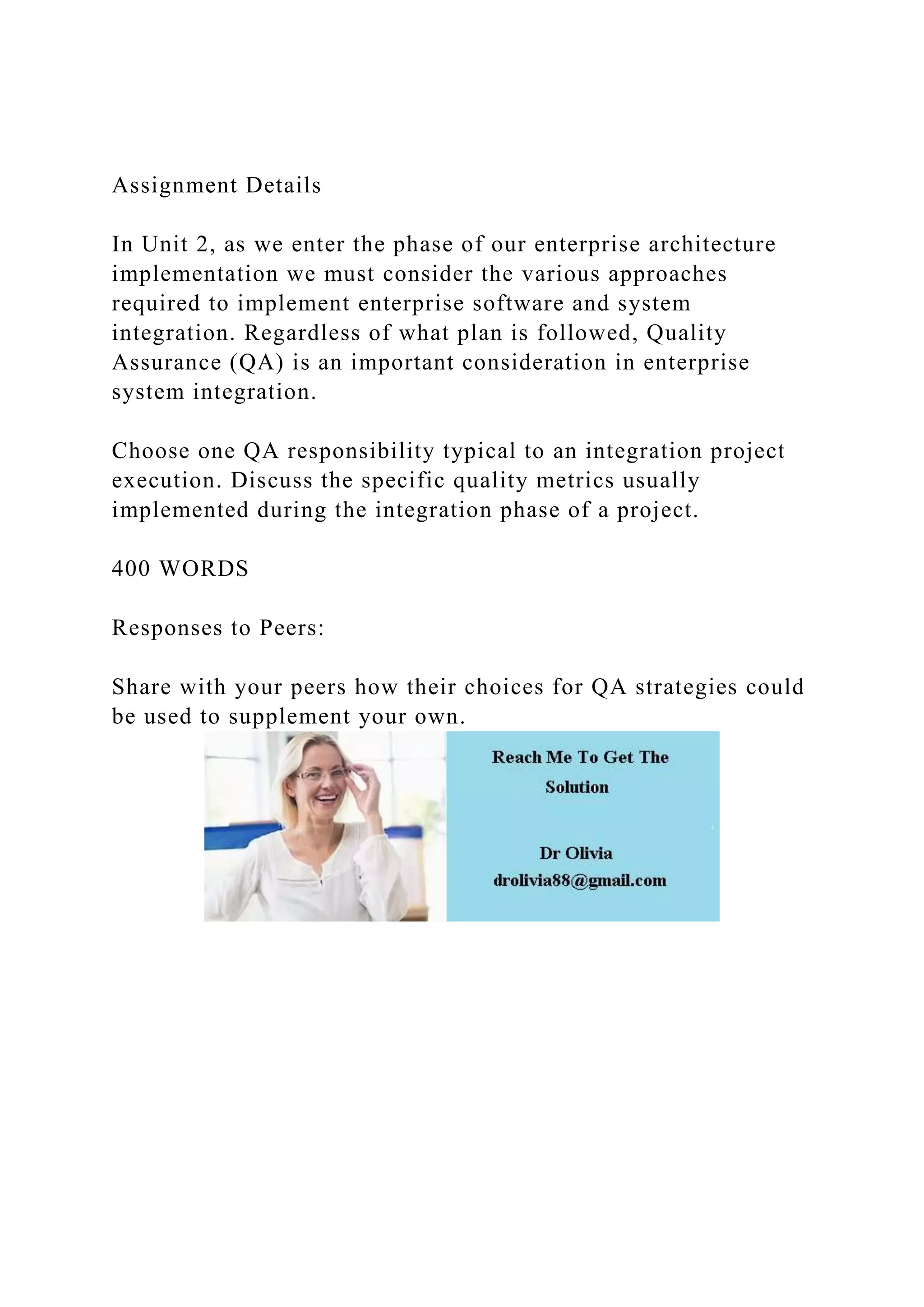 Assignment DetailsIn Unit 2, as we enter the phase of our ente.docx