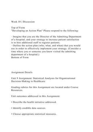 Assignment Details Unit 9 Assignment Statistical Analyses.docx