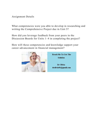 Assignment DetailsWhat competencies were you able to develop i.docx