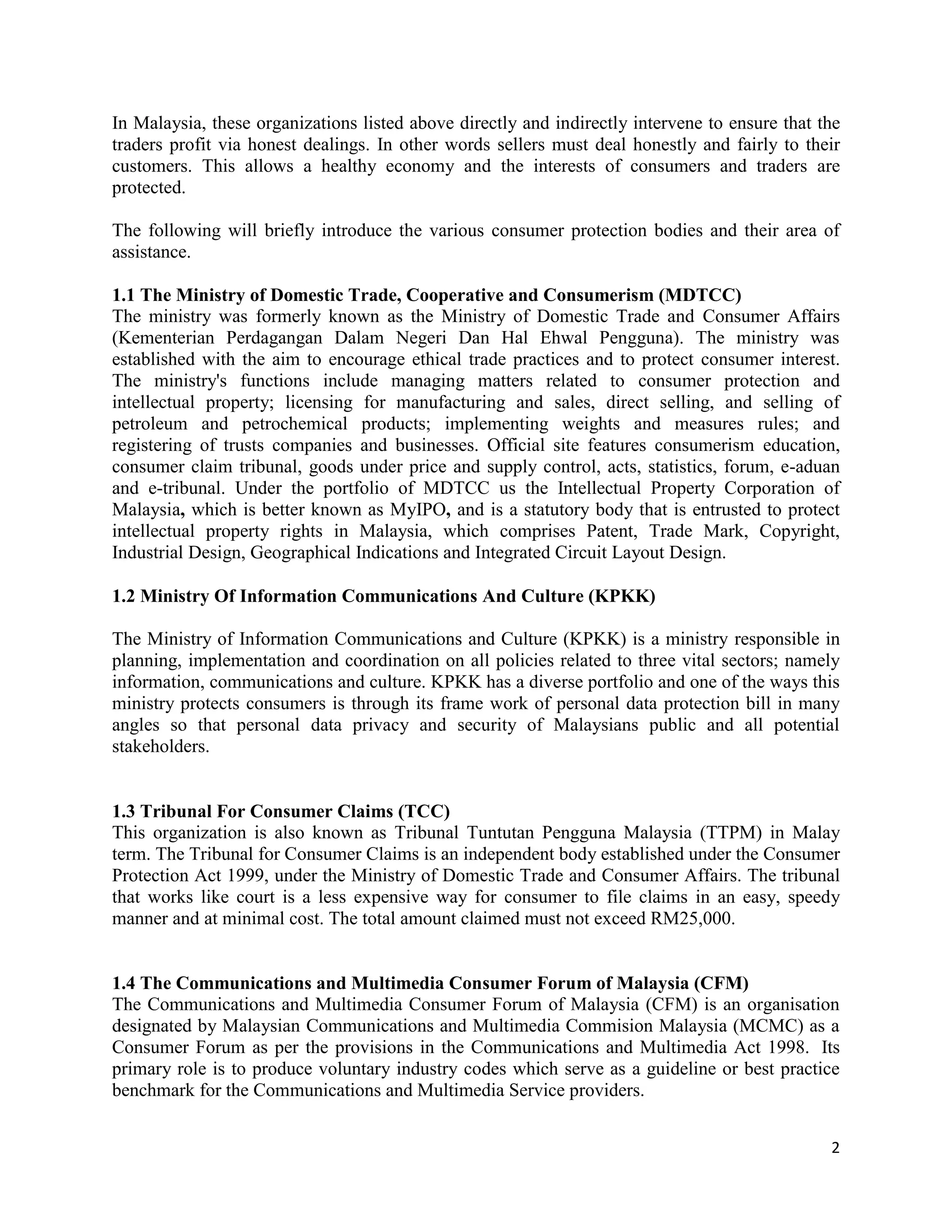 Consumer Behaviour - Malaysian Consumer Protection Acts | DOC