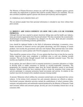Consumer Behaviour - Malaysian Consumer Protection Acts | DOC