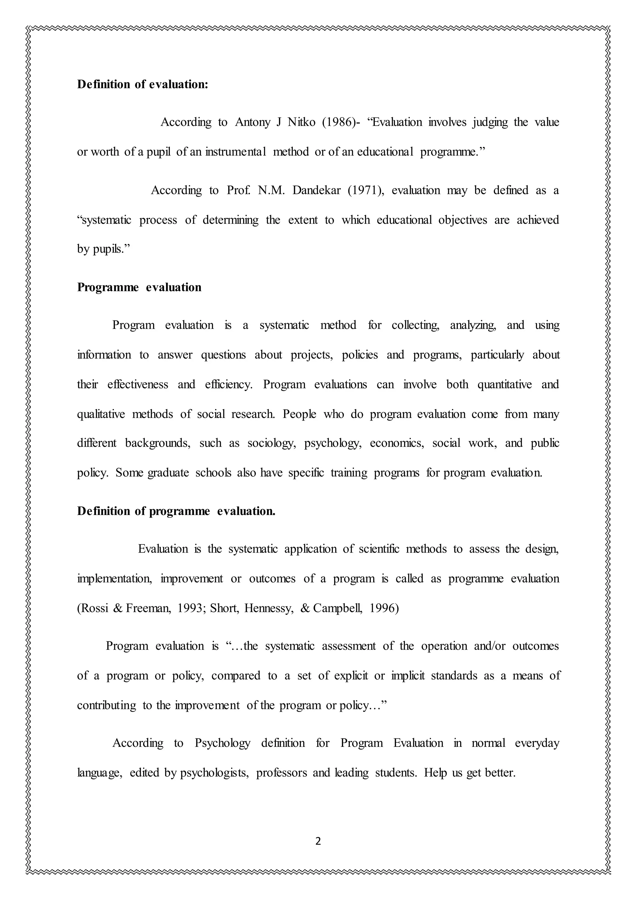 programme evaluation by priyadarshinee pradhan | DOCX