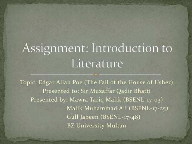 The Fall of House of Usher | PPT